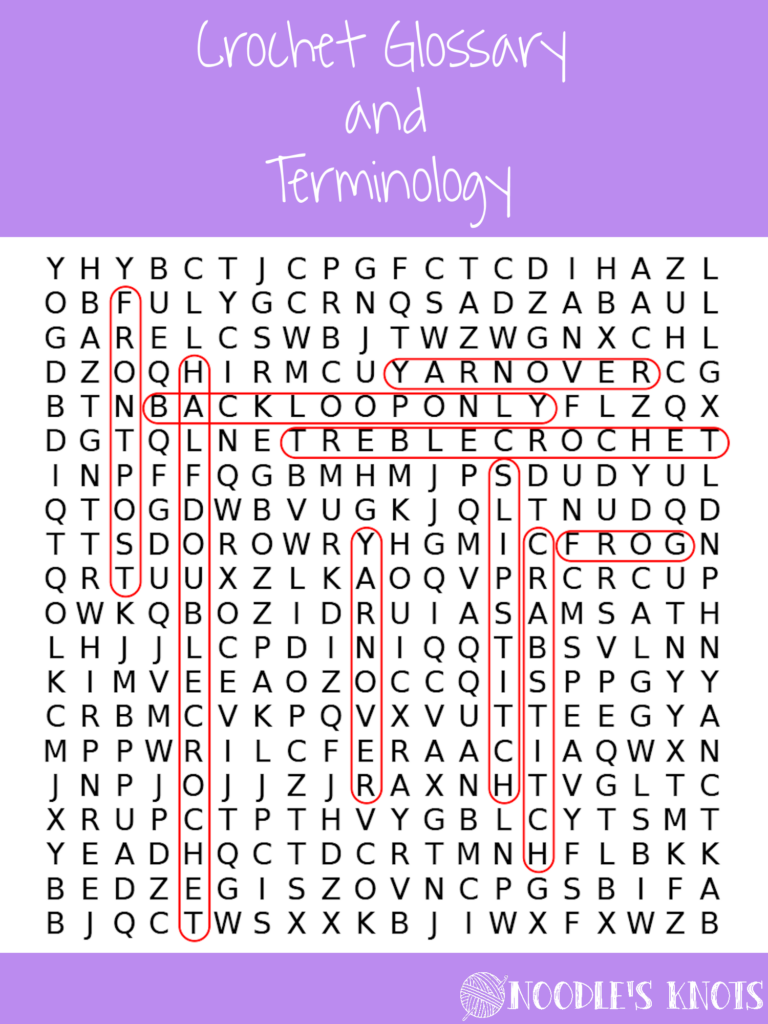 Crochet Terminology Glossary - Noodle’s Knots